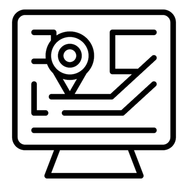 Premium Vector | Digital map icon on desktop computer screen Premium Vector | Digital map icon on desktop computer screen