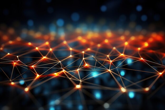 Premium Vector | Digital plexus of glowing lines and dots Abstract background Connection of ...