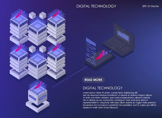 Premium Vector | Digital technologys isometric data center vector ... Premium Vector | Digital technologys isometric data center vector ...