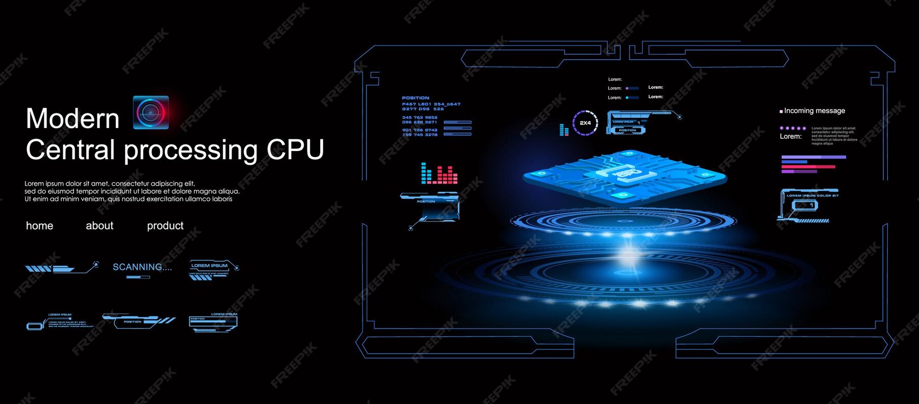 Premium Vector | Digital user interface with nextgeneration futuristic ...
