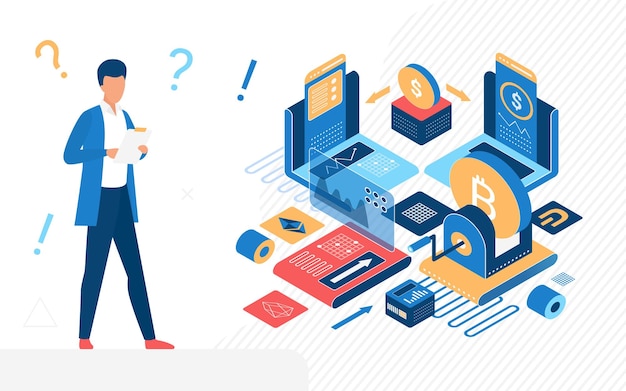 Premium Vector | Digital virtual cryptocurrency exchange platform Premium Vector | Digital virtual cryptocurrency exchange platform