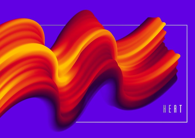 디자인을 위한 차원 그라데이션 모양 요소 추상 화려한 유체 벡터 배경 흐르는 3d 웨이브 색상 동적 모션 레이아웃 프리미엄 벡터