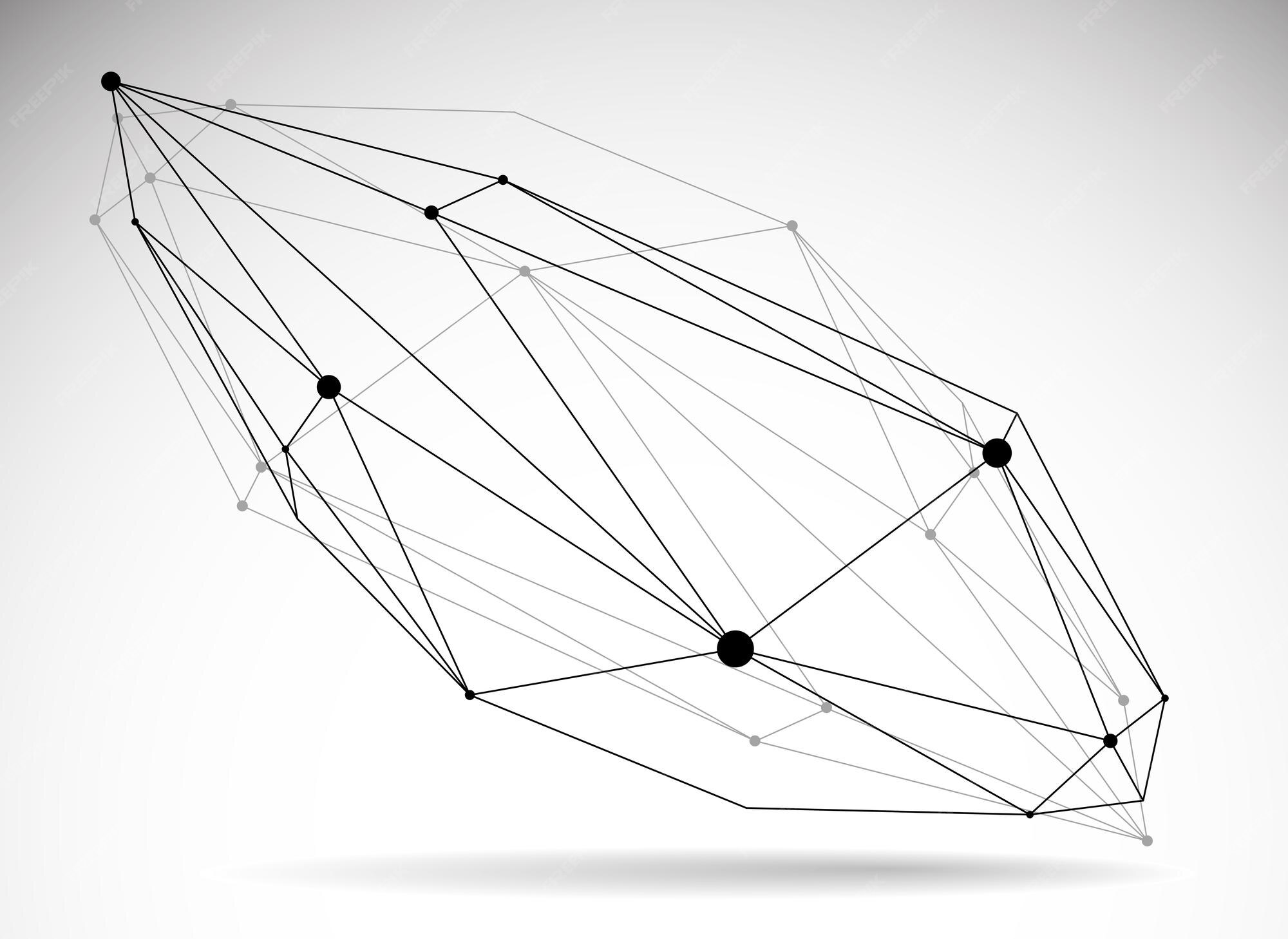 Premium Vector Dimensional Lattice Mesh Vector Abstraction 3d Polygonal Design Abstract Shape