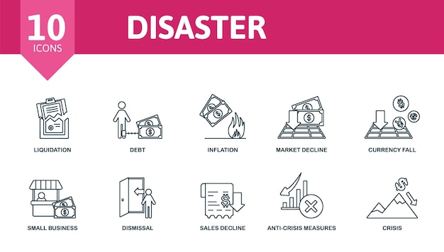 Premium Vector | Disaster set icon editable icons disaster theme such ... Premium Vector | Disaster set icon editable icons disaster theme such ...