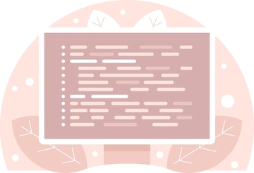 Premium Vector | Display screen with program code Workplace of a ...