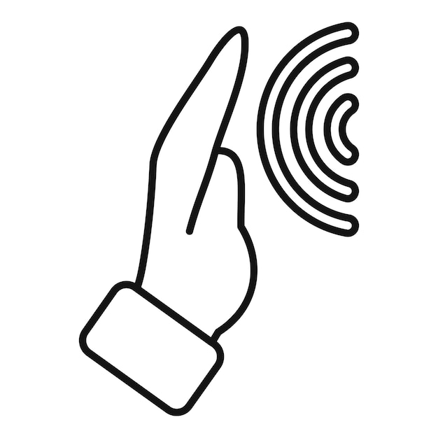 Premium Vector | Distance palm scanning icon outline vector social system Premium Vector | Distance palm scanning icon outline vector social system