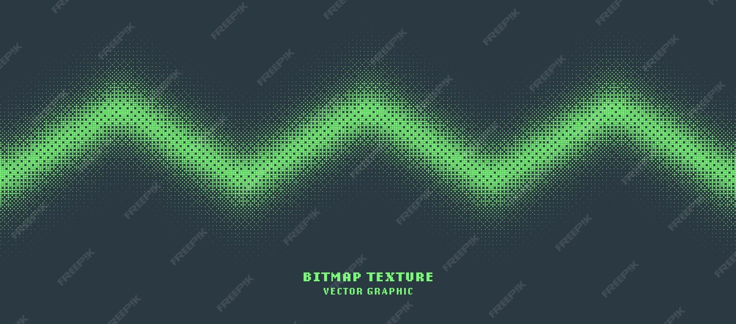 Premium Vector | Dither pattern bitmap texture zigzag line horizontal border vector abstract ...