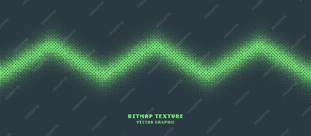 Premium Vector | Dither pattern bitmap texture zigzag line horizontal border vector abstract ...