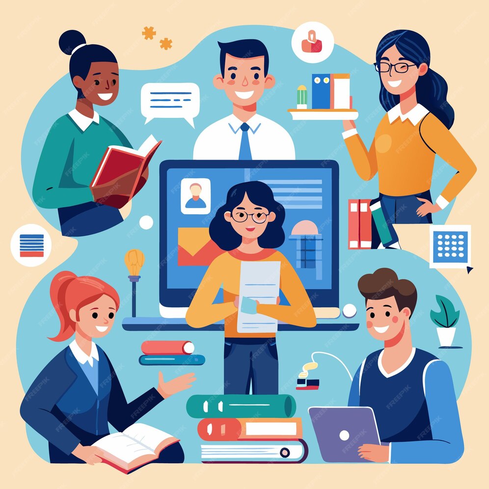 Premium Vector | Diverse Group of Students Studying Together Premium Vector | Diverse Group of Students Studying Together
