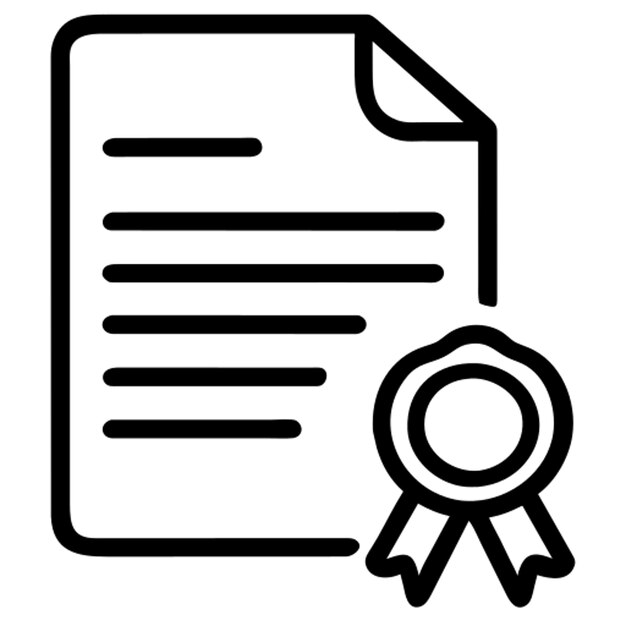 Premium Vector | Document certificate icon outline Premium Vector | Document certificate icon outline