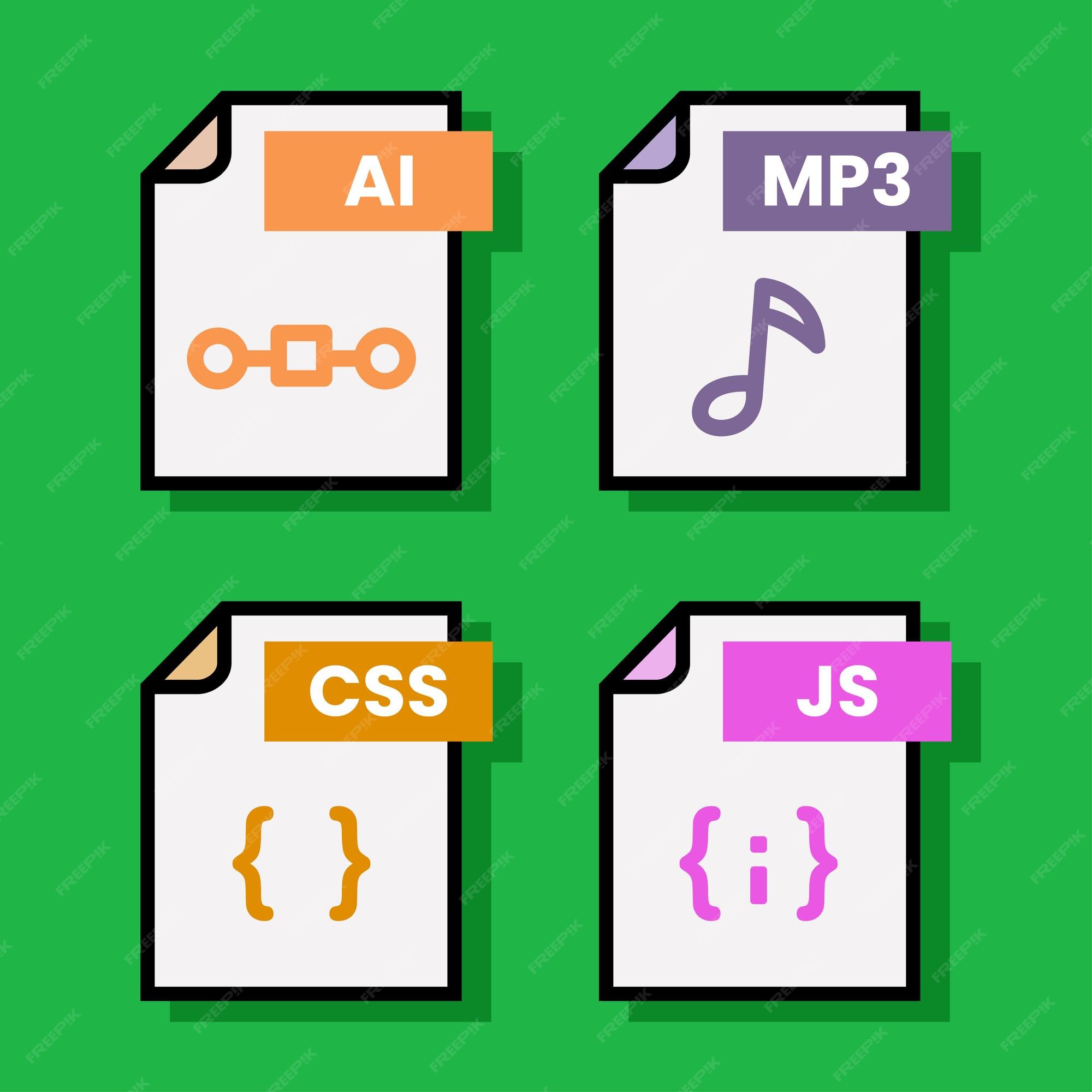 Premium Vector | Document file folder download vector color format pdf doc xls jpg zip txt png ...