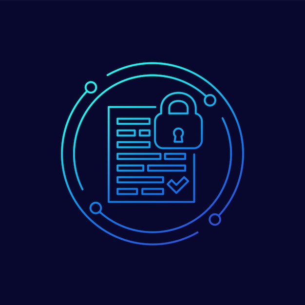 Premium Vector | Document protection and data security line icon vector Premium Vector | Document protection and data security line icon vector