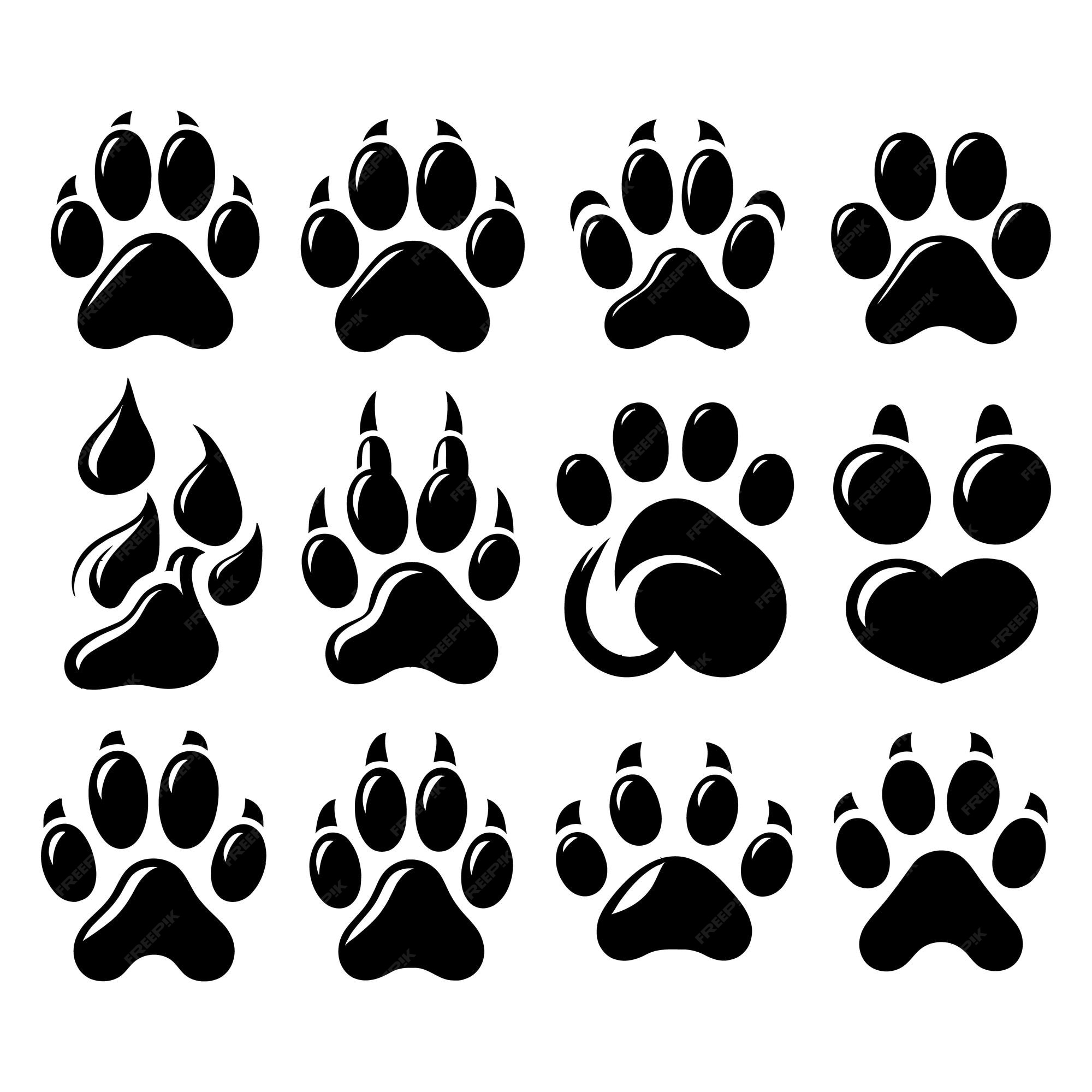 Premium Vector | Dog Footprint Silhouette Vector Collection on a white ... Premium Vector | Dog Footprint Silhouette Vector Collection on a white ...