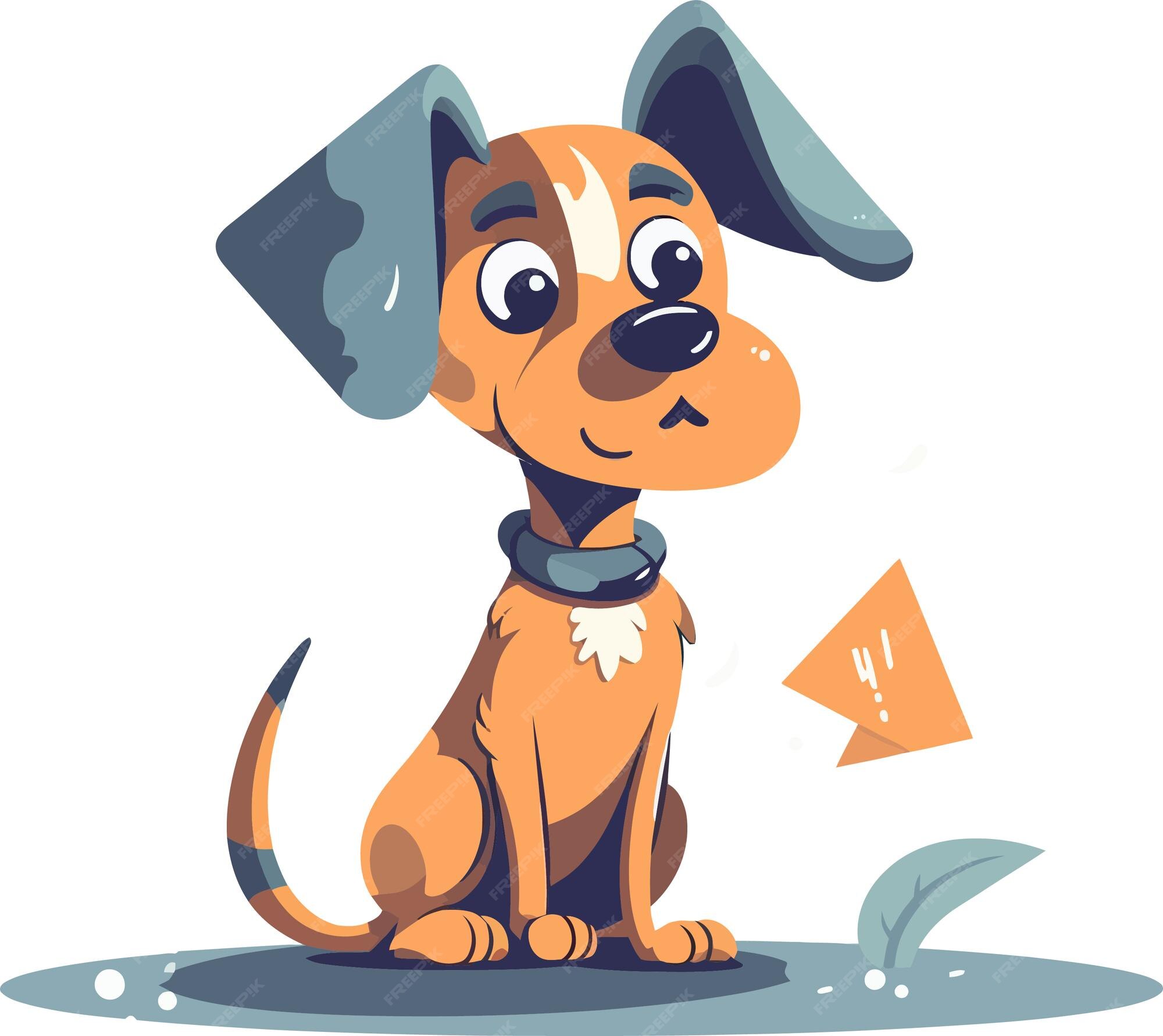 Premium Vector | A dog with a triangle on its head Premium Vector | A dog with a triangle on its head
