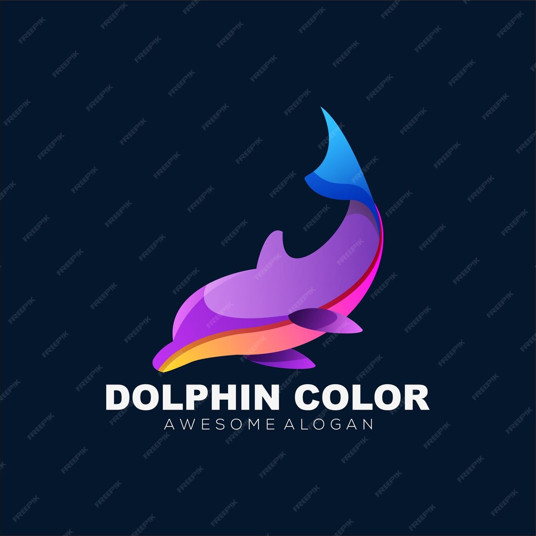 Premium Vector | Dolphin colorful logo illustration Premium Vector | Dolphin colorful logo illustration