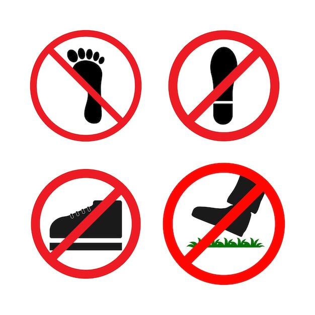 Premium Vector | Dont step on icon vector Premium Vector | Dont step on icon vector