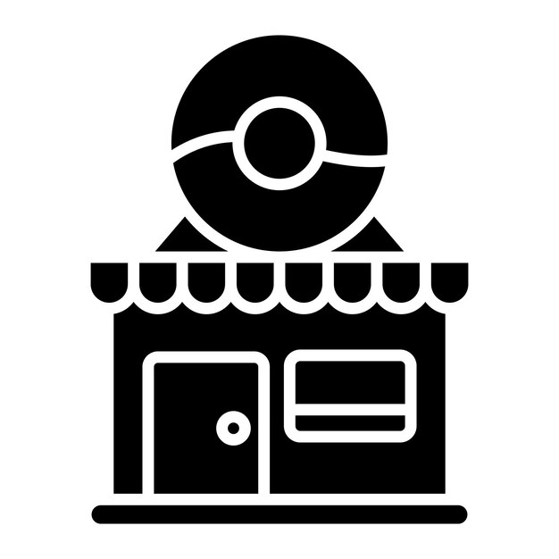 Premium Vector | Donut shop glyph solid black illustration Premium Vector | Donut shop glyph solid black illustration