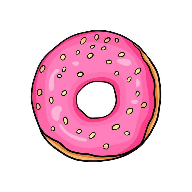 Premium Vector | Donut with pink glaze Donut icon Premium Vector | Donut with pink glaze Donut icon