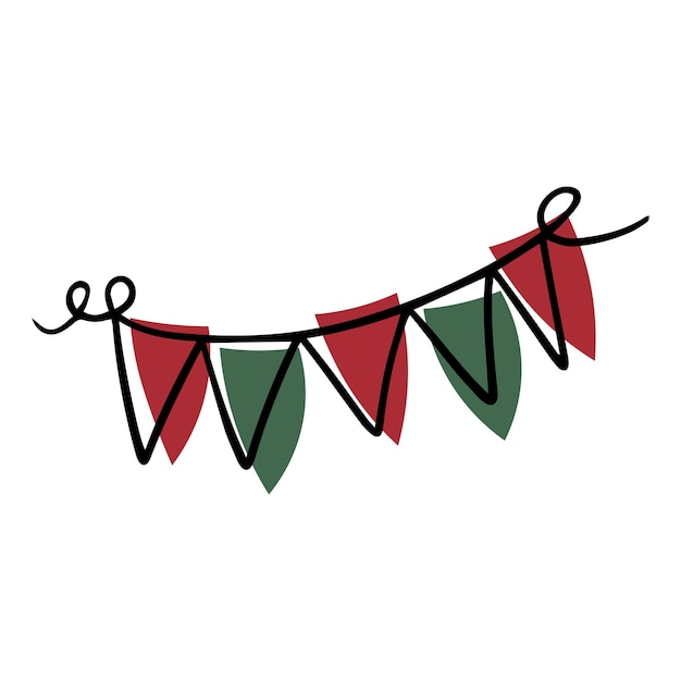 Premium Vector | Doodle christmas garland garland of flags Premium Vector | Doodle christmas garland garland of flags