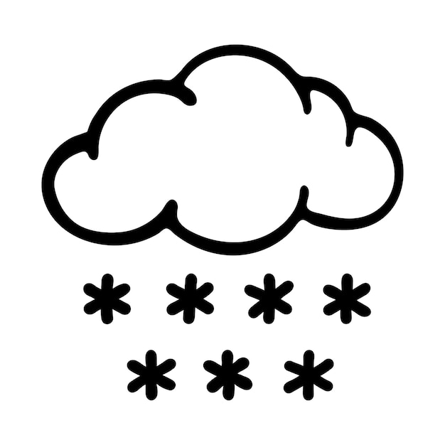 Premium Vector | Doodle cloud with snowflakes vector illustration Premium Vector | Doodle cloud with snowflakes vector illustration
