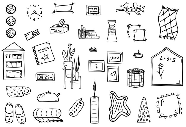 Premium Vector | Hand drawn elements for planner039s design doodle ... Premium Vector | Hand drawn elements for planner039s design doodle ...