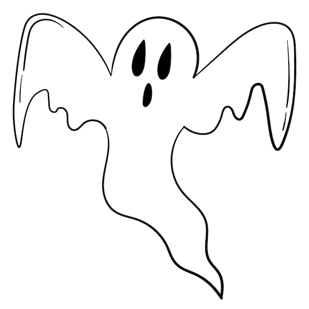 Premium Vector | Doodle sticker cute ghost for halloween Premium Vector | Doodle sticker cute ghost for halloween