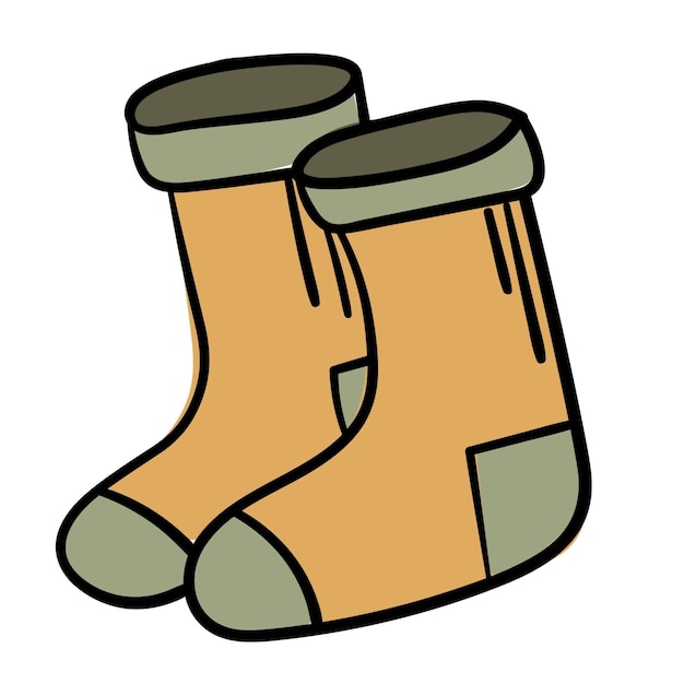 Premium Vector | Doodle sticker cute warm socks Premium Vector | Doodle sticker cute warm socks