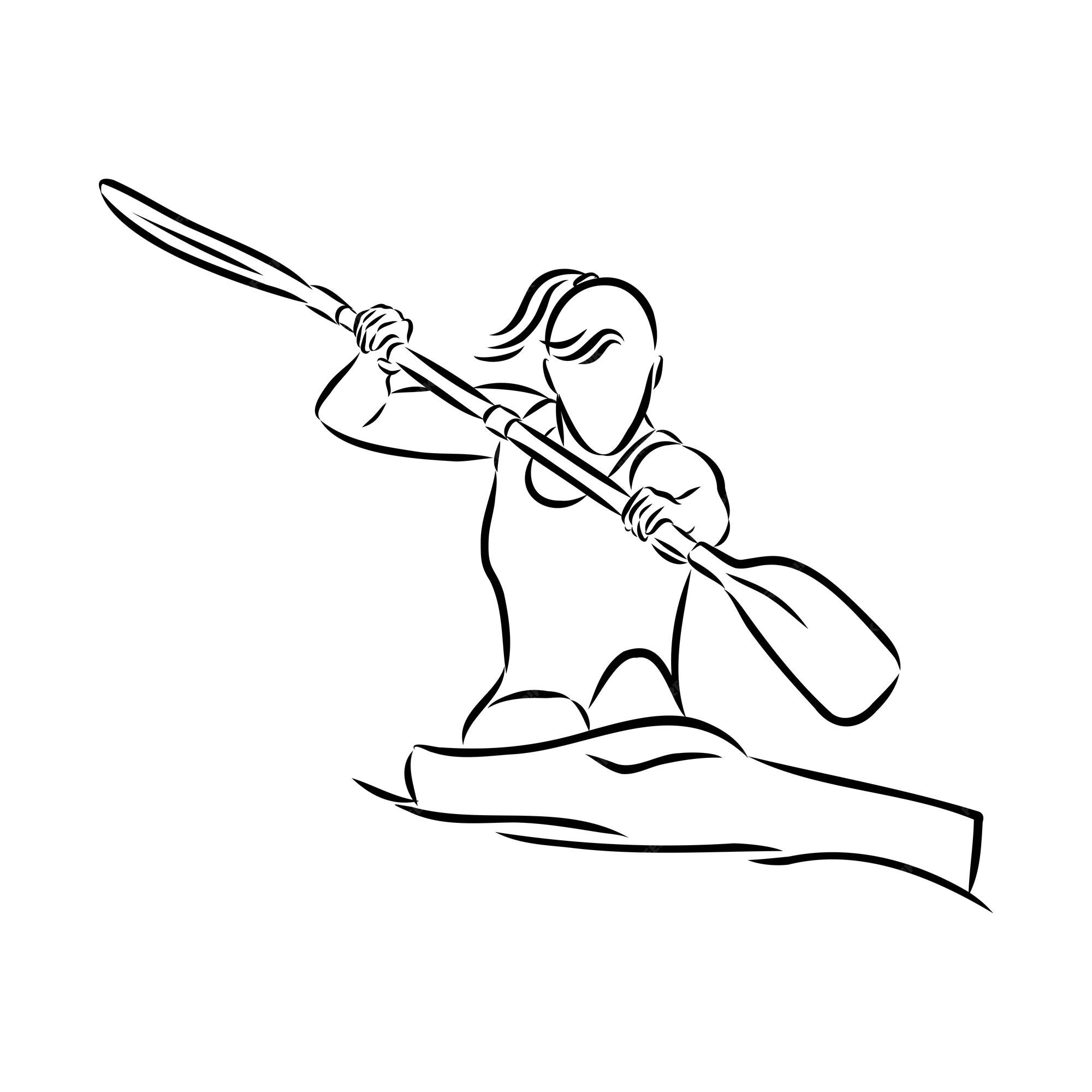 Premium Vector | Doodle style canoe and paddles sketch in vector format Premium Vector | Doodle style canoe and paddles sketch in vector format