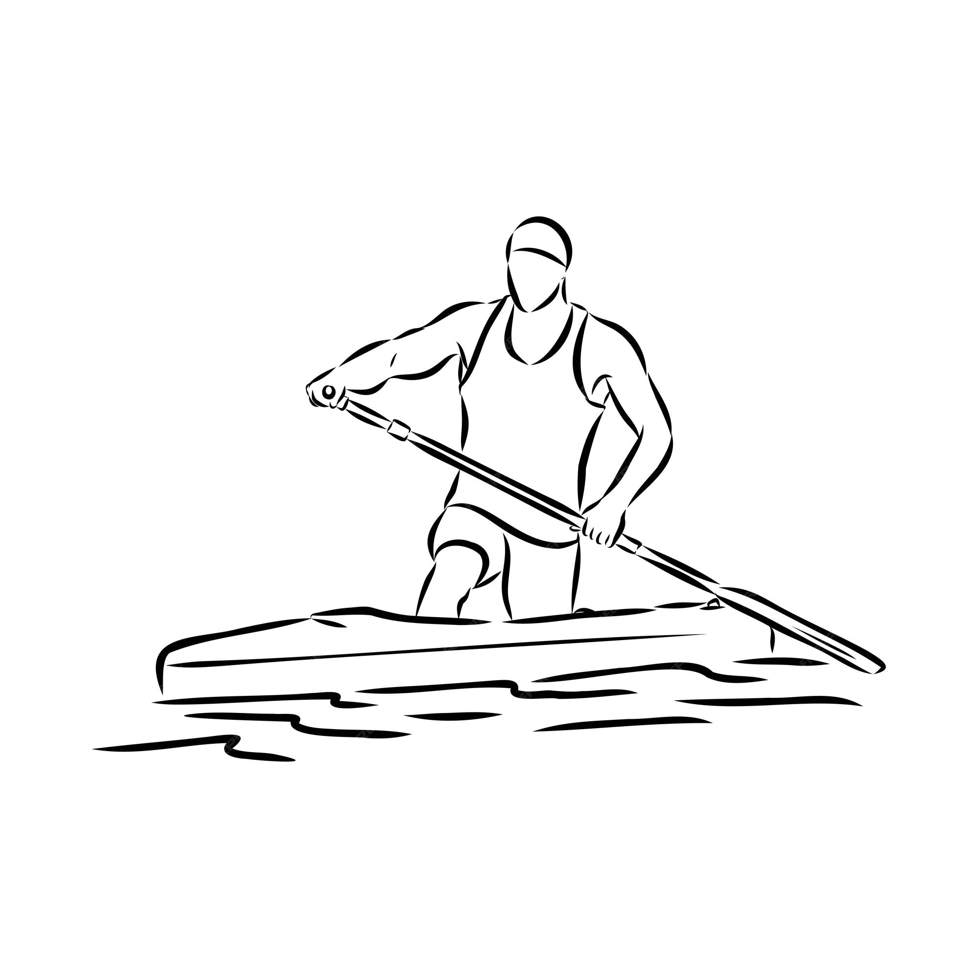 Premium Vector | Doodle style canoe and paddles sketch in vector format Premium Vector | Doodle style canoe and paddles sketch in vector format
