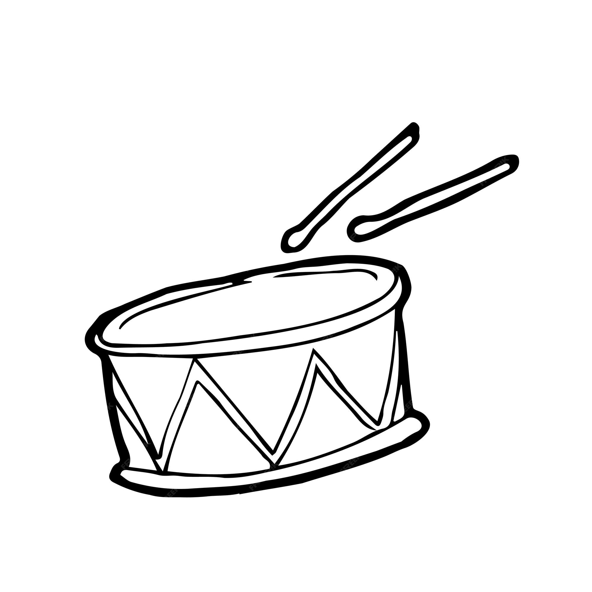 Premium Vector | Doodle style drum sketch in vector format Premium Vector | Doodle style drum sketch in vector format