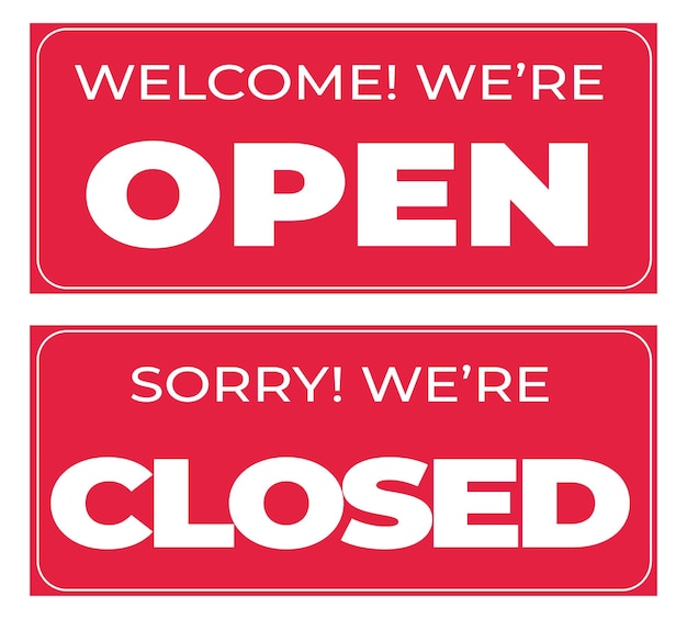 Premium Vector | Door open closed sign Premium Vector | Door open closed sign