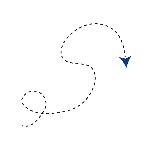 Premium Vector | Dotted line long arrow Premium Vector | Dotted line long arrow