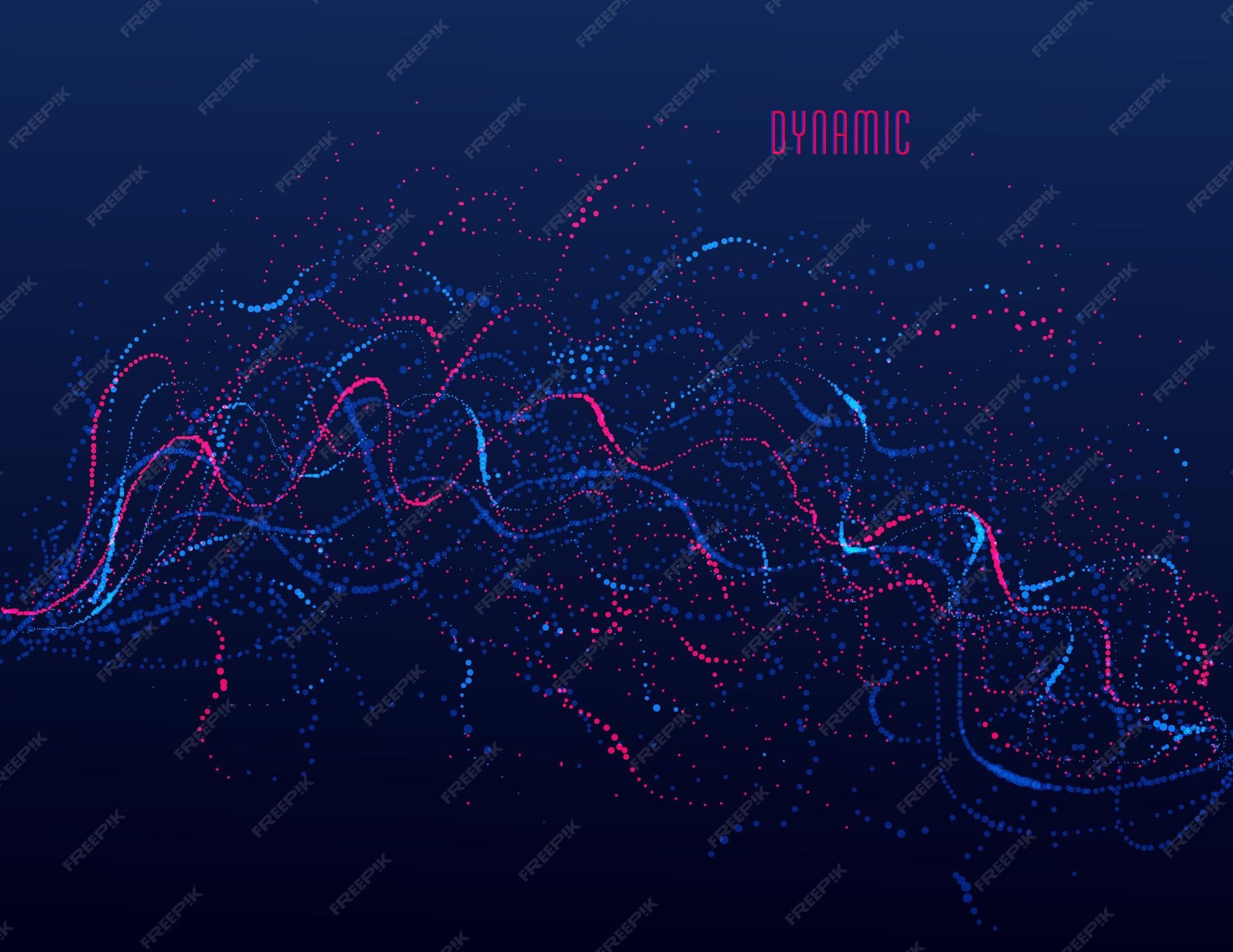 Premium Vector | Dotted particle array flowing vector abstract ...