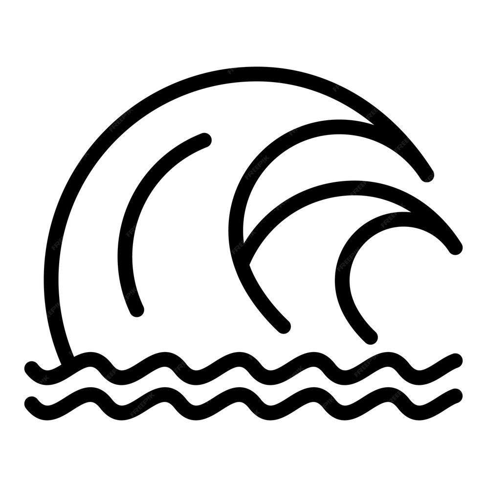 Premium Vector Double Tsunami Wave Icon Outline Double Tsunami Wave Vector Icon For Web Design