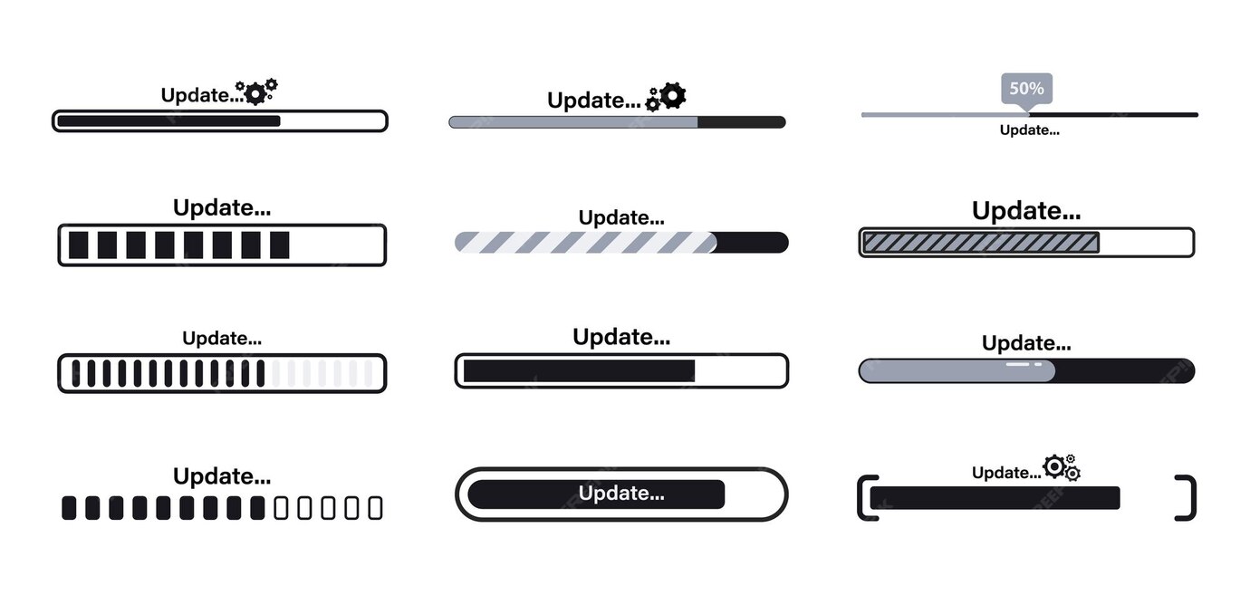 Premium Vector Download Update And Upgrade System Bar Or Indicators Upgrade Application