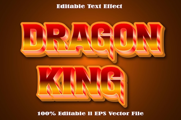 Premium Vector | Dragon king editable text effect Premium Vector | Dragon king editable text effect