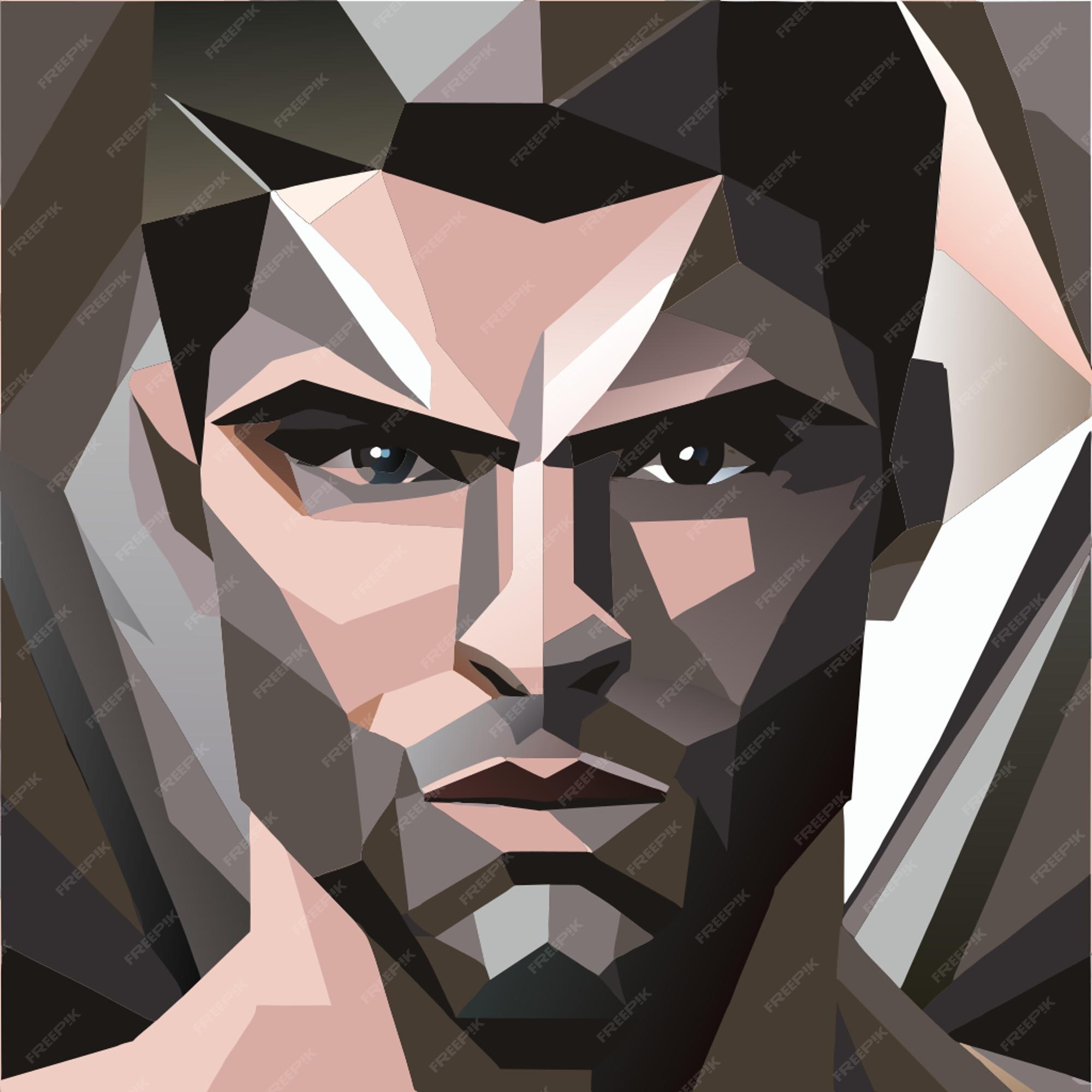 Premium Vector | Draw a male face and neck from the front in a ... Premium Vector | Draw a male face and neck from the front in a ...