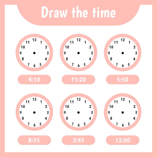 Premium Vector | Draw the time Premium Vector | Draw the time