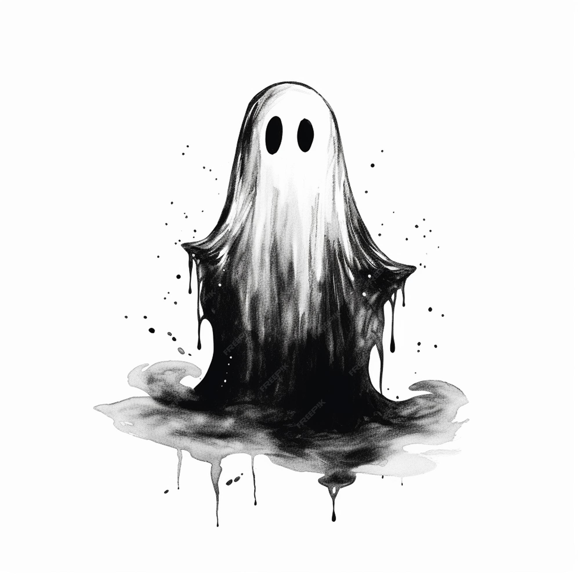 Premium Vector A Drawing Of A Ghost With A Hole In The Middle