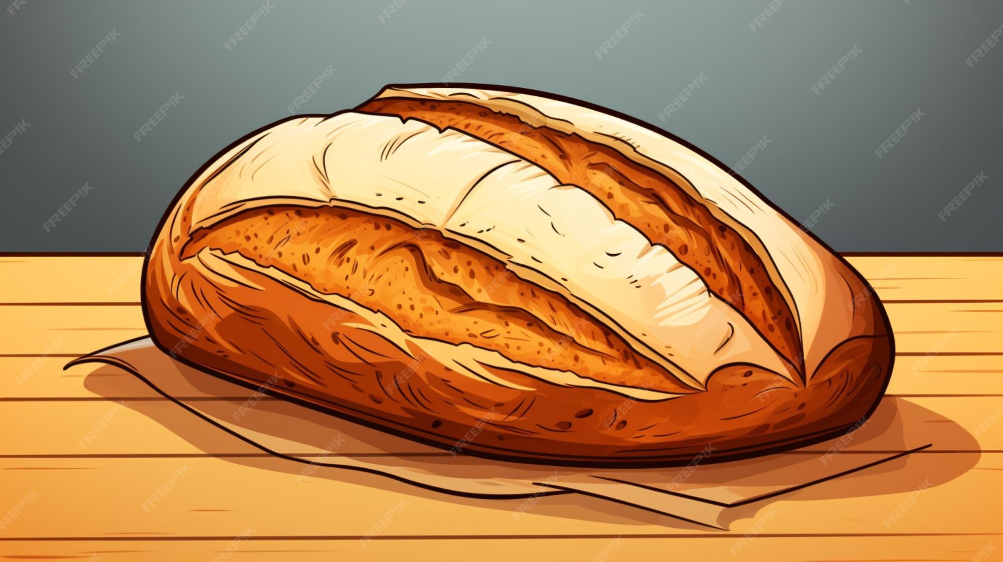 Premium Vector | A drawing of a loaf of bread with a drawing of a ... Premium Vector | A drawing of a loaf of bread with a drawing of a ...