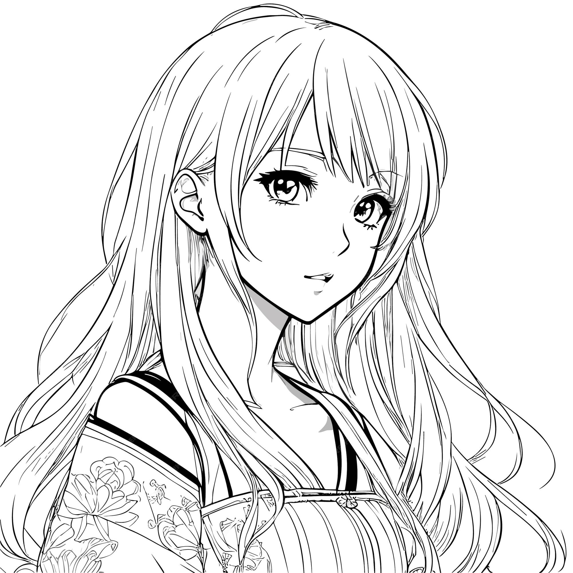 Premium Vector Drawing Sketch Art Of Beautiful Young Woman Hand Drawing Illustration Manga Art