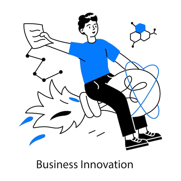 Premium Vector | A drawing style mini illustration of business innovation Premium Vector | A drawing style mini illustration of business innovation