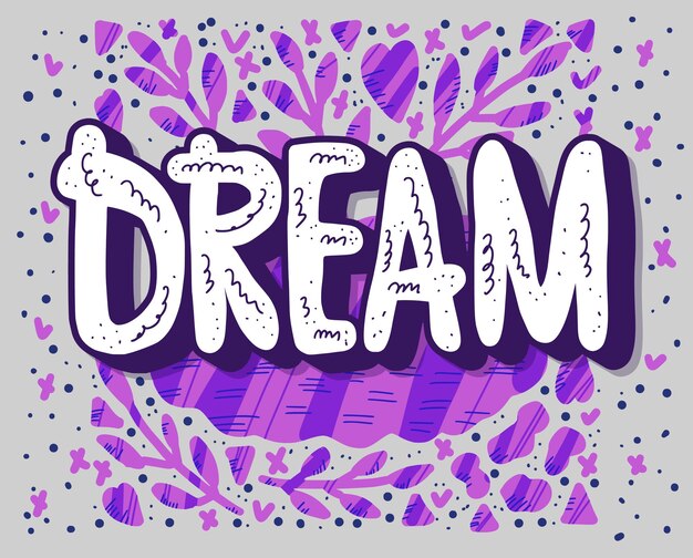 Premium Vector | Dream handwritten vector lettering Premium Vector | Dream handwritten vector lettering