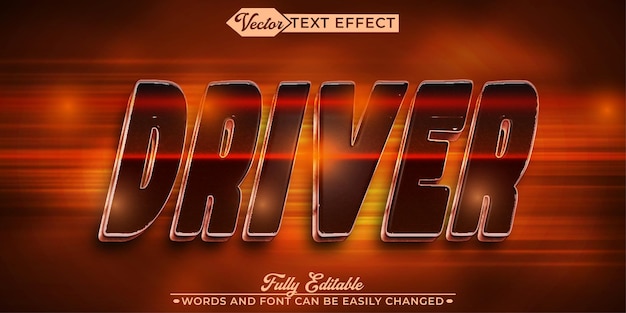 Premium Vector | Driver Vector Editable Text Effect Template Premium Vector | Driver Vector Editable Text Effect Template