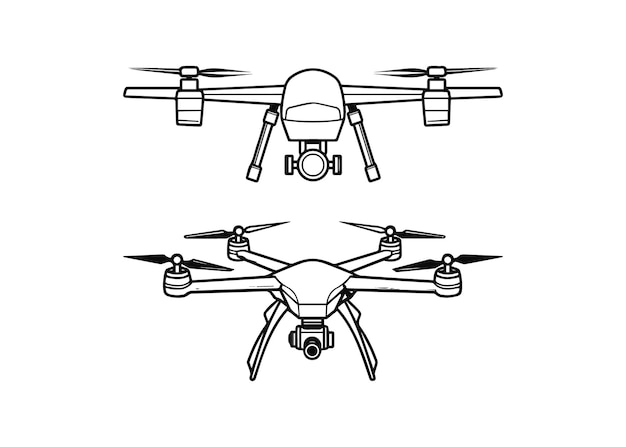 Premium Vector Drone Silhouette Vector Illustration