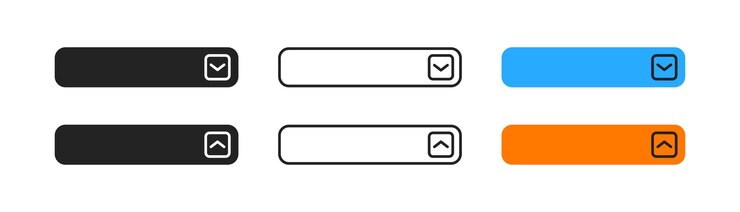 Premium Vector | Drop down menu icon on white background list bar navigation element arrow ...