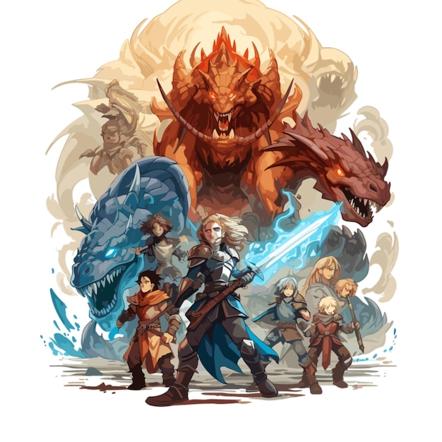 Premium Vector | Dungeons dragons vector on white background Premium Vector | Dungeons dragons vector on white background