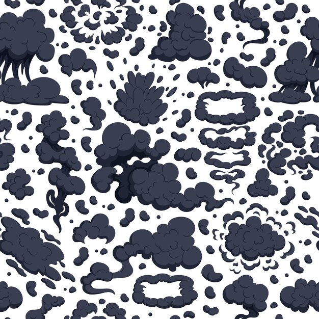 Premium Vector | Dust clouds seamless pattern comic book black smoke ... Premium Vector | Dust clouds seamless pattern comic book black smoke ...