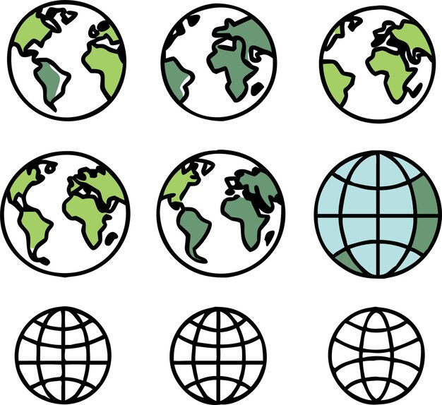 Earth icon collection Globe Vector illustration | Premium AI-generated ... Earth icon collection Globe Vector illustration | Premium AI-generated ...