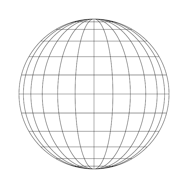 Earth planet globe grid of meridians and parallels | Премиум векторы Earth planet globe grid of meridians and parallels | Премиум векторы